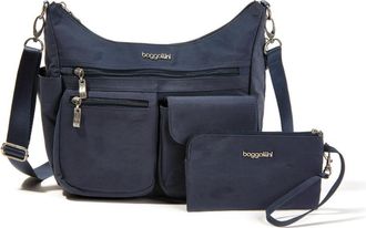 Baggallini Damen Umh&auml;ngetasche, 27,9 X 22,9 X 11,4 cm, RFID-hobo-Tasche Modern Everywhere Bag, French Navy