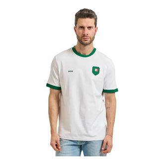 HUGO BOSS Homme, Tops, Blanc, Taille: XL T-shirt &agrave; col rond