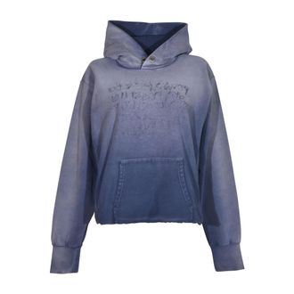 Maison Margiela Femme, Sweatshirts et sweats &agrave; capuche, Bleu, Taille: 38 FR Sweat &agrave; capuche Logo Brod&eacute;