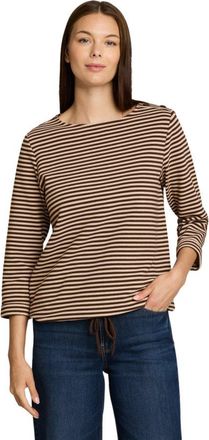 Tom Tailor 3/4-Arm-Shirt N natur,Basic,Baumwolle,Gestreift,Rundhals,3/4 Arm,Regular Fit