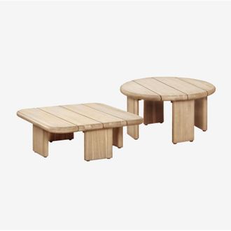 Sklum Sklum - 2er-Set Garten-Couchtische aus Famara-Akazienholz Helles Akazienbraun