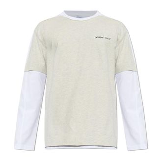 Off-white Langarm-T-Shirt - - Tops - Herren - Beige - XS