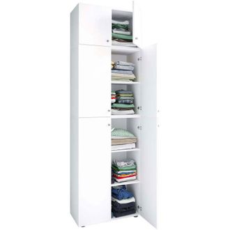 ebuy24 LonaXXL Kleiderschrank 6 T&uuml;ren wei&szlig;