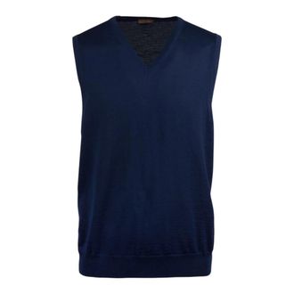 Stenstr&ouml;ms Merino V-Ausschnitt Slipover - - Knitwear - Herren - Blau - 2XL