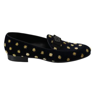 Dolce & Gabbana Velvet Crown Embroidery Loafers - - Shoes - Herren - Mehrfarbig - 39 EU