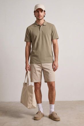 Trendyol MAN Herren Gr&uuml;n Einfarbig Kurz Regular Fit Poloshirts
