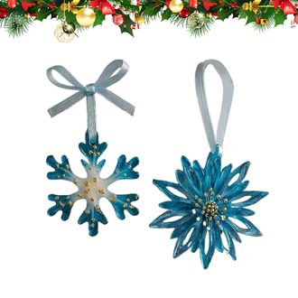 Generic Verzierungen F&uuml;r Weihnachtsbaum,2D Acryl Feiertage Dekorationen Schneeflocke Ornament,Weihnachten Elegante Schneeflocke Anh&auml;nger | F&uuml;r Fensterbank Bal