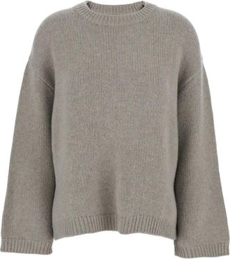 Soft Goat Femme, Pulls, Gris, Taille: 40 FR Pull en maille à col rond et épaules tombantes en cachemire