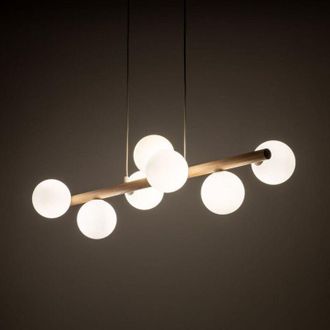 Luminosa Light Designs Tkkrywult ESTERA WOOD suspension blanc design bois clair