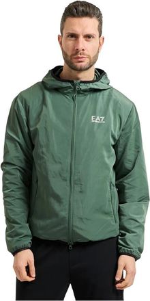 Emporio Armani Homme, Vestes, Vert, Taille: XL Core Identity Hooded Bomber Jacket