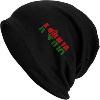 Generic Bonnet Beanie Drapeau des Kenyans Douillet Knit Beanie Léger Knitted Hat pour Course Sports Hiver