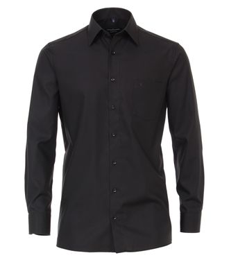 Casamoda Businesshemd CASAMODA CASAMODA Businesshemd uni, Herren, Gr. 38, Normalgr&ouml;&szlig;en, schwarz (tiefschwarz), 100% Baumwolle, unifarben, comfort fit, Hemden, 
