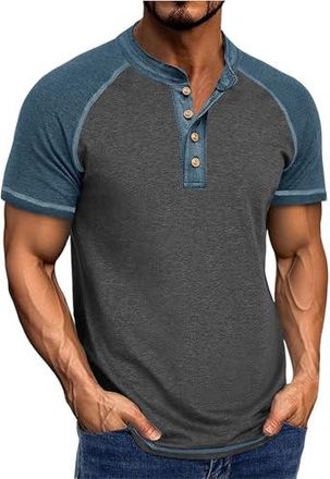 Generic Chemise ray&eacute;e pour homme - Manches courtes - En polyester - Pour l&eacute;t&eacute; - Avec boutons et rayures - T-shirt classique d&eacute;contract&eacute; basique, F, XXL