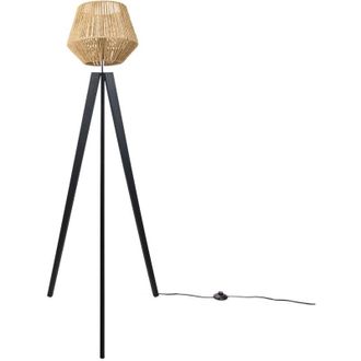 Paco Home Paco Home - Lampadaire Moderne Salon Chambre Aspect Rotin Boho Corbeille E27 Beige (&Oslash;33 cm), Lampadaire Noir