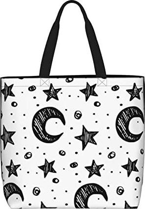 Generic Sac Fourre-Tout Galaxie, Lune Et &Eacute;toiles Sac Fourre-Tout En Toile Pliable Lavables Sacs En Toile, Pour &Eacute;cole, Voyage, Shopping, Burea