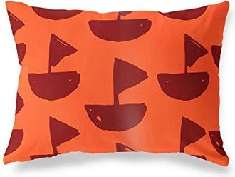 Bonamaison Le Jardin du Lin Kissen Zierkissenbezug Orange-Bordeaux Kissenbezug, Weich Bequem, Für Zuhause Autos Büro Sofa Wohnzimmer Couch Schlafzimmer Dekor, 35