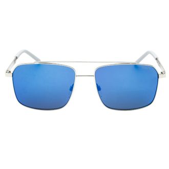 Nike Traveler Strike Sonnenbrille Mit Blauen Verspiegelten Gl&auml;sern, Silberfarben