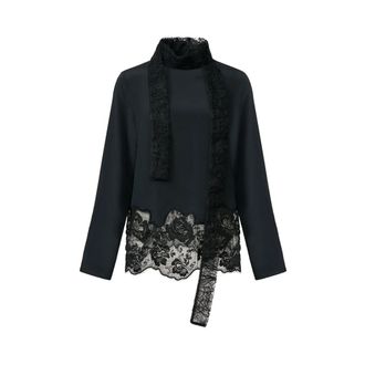 Fabiana Filippi Top en cr&ecirc;pe de Chine - Femme - Blouses et Chemises - Noir - Taille: 40 FR