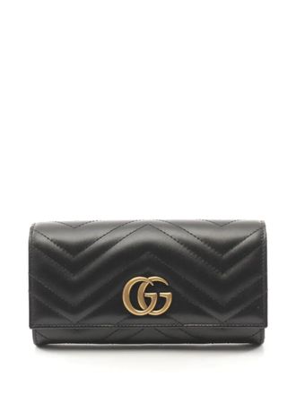Gucci portefeuille à motif GG Marmont (années 2020) - Noir