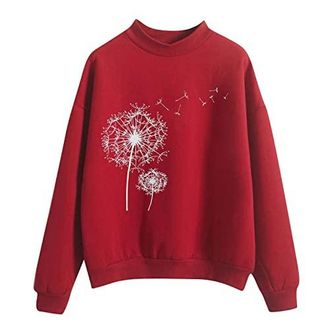 Generic Sweat-shirt pour femme - Imprim&eacute; graphique - Haut surdimensionn&eacute; - Col rond - Manches longues - Automne - Hiver - D&eacute;contract&eacute; - Confortable - Tendance