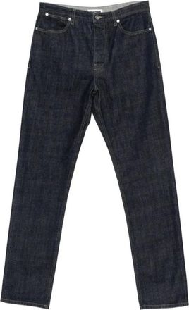 Jil Sander Homme, Jeans, Bleu, Taille: W31 Pantalon en denim de coton asym&eacute;trique