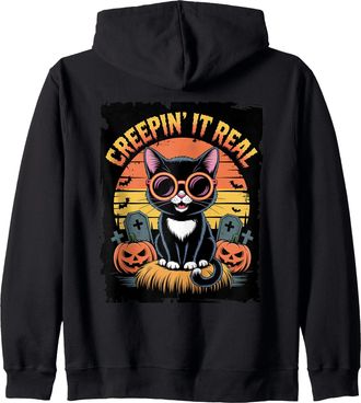 Shinkai Creepin It Echte Schwarze Katze Halloween Kapuzenjacke