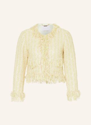 Rich & Royal Kastenjacke Aus Boucl&eacute; Mit Pailletten gelb