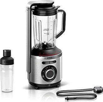 Bosch Vakuum-Standmixer, Smoothie Maker, 37.000 U/min, 1000 W, 4 Automatikprogramme, Vakuum-ToGo Flasche, VitaPower Serie 8 MMBV621M