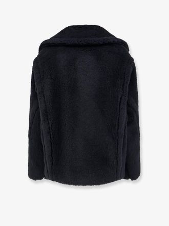 Max Mara Womens Double-Breasted Jacket Mxmalcuno Black Alpaca