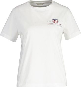 GANT Gant Herren Reg Archive Shield T-Shirt T Shirt, Weiß, XXL EU