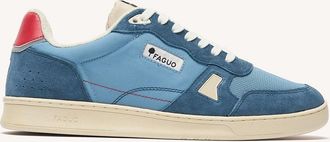Faguo Baskets cuir et su&egrave;de bleu jean