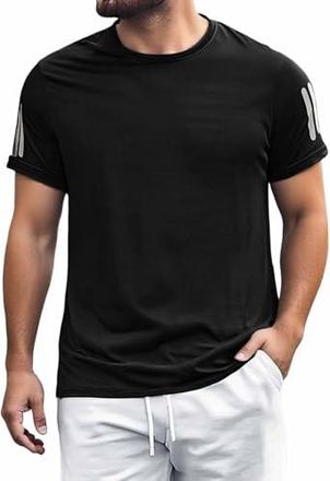 Generic Rashguard T-shirt UV &agrave; manches courtes pour homme T-shirt de fitness Maillot de bain Surf Running Combinaison en n&eacute;opr&egrave;ne Haut de natation &agrave; s&eacute;chage r