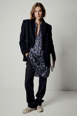 Gerard Darel Robe imprim&eacute;e &agrave; col chemise - LEANA - Marine