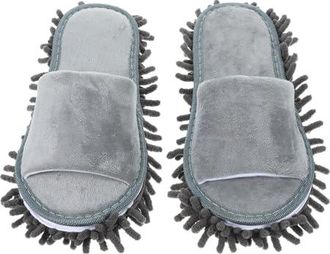 FOMIYES Pantoufles de Nettoyage à Franges Chenille Semelle Antidérapante Hiver Pantoufles Poussière Lavables pour Femme pour Laver Sol