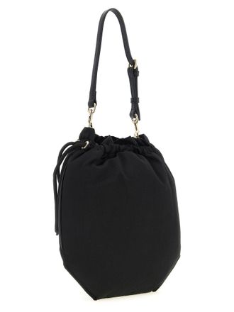 Vivienne Westwood Womens Moir&eacute; Viscose Drawstring Bucket Bag Black