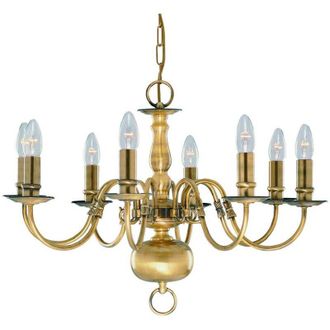 Searchlight Searchlight - Flemish - Lustre &agrave; 8 ampoules au fini laiton antique, E14