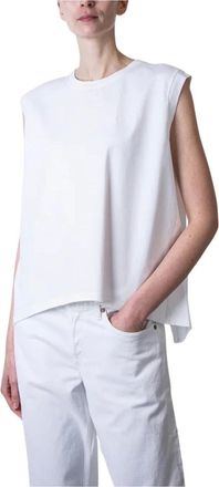 Dondup Femme, Tops, Blanc, Taille: 38 FR Girocollo Regular in Jersone Top