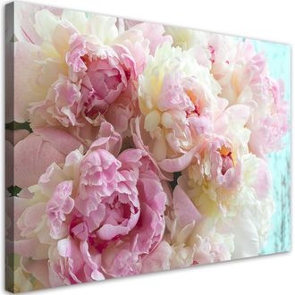 Feeby Bilder 90x60 cm Pfingstrose Blumen Die Natur 1 tlg Modern Wandbilder Leinwandbilder Bild auf Leinwand Kunstdruck Design Wohnzimmer Schlafzimmer Blüten