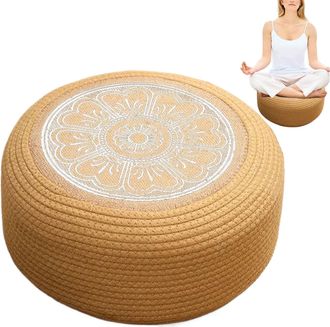 Generic Outdoor-Pouf - rund gewebte Poufs und Ottomane | Tatami Bodenkissen f&uuml;r Haus, Garten, K&uuml;ste, Wohnzimmer, Veranda, Au&szlig;endeck, Pool