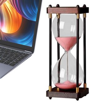 Generico Dekorativer Timer mit Holzrahmen - Dekoratives Zeitmanagement für Uhrzeit | Uhrglaszeiten | Vintage-Hourglass | klassische Zeitschaltuhr | A