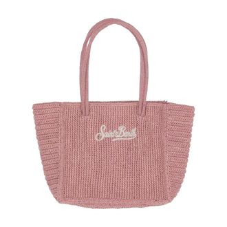 MC2 Saint Barth Femme, Sacs, Rose, Taille: ONE Size Rafiya Handbag with Logo