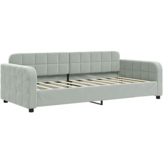 vidaXL Tagesbett Hellgrau 90x190 cm Samt Vidaxl