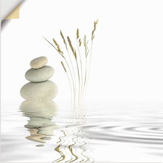 Artland ARTland Wanddeko Wandtattoo selbstklebende Vinylfolie 100x100 cm Asiatische Motive Wellness Zen Steine Asien Asiatisch T5VB