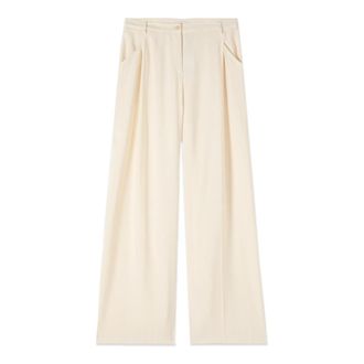 Oltre Viskose Palazzo Hose - - Trousers - Damen - Wei&szlig; - 4XL