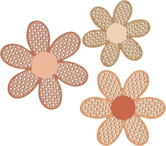 DOITOOL 3 St&uuml;ck Boho Wanddeko Holz Deko im Bauernhausstil Daisy Wandh&auml;nger Rustikale Holzblumen f&uuml;r Wohnzimmer Schlafzimmer Kunstvolle Wanddekoration