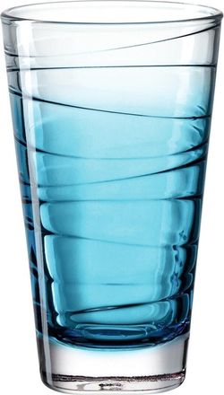 Leonardo Leonardo Vario Struttura Trink-Gläser 6er Set, spülmaschinenfeste Longdrink-Gläser, bunte Trink-Becher aus Glas, blau, 280 ml, 026832