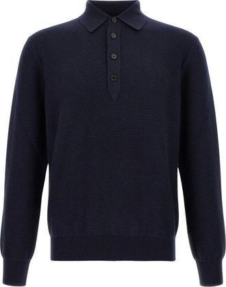 Ermenegildo Zegna Polo en Cachemire Oasi - Homme - Pulls - Bleu - Taille: 2XL