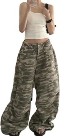 Generic NYSDM Pantalon de surv&ecirc;tement camouflage pour femme Harajuku Streetwear surdimensionn&eacute; Baggy Jogging d&eacute;t&eacute; Vintage Jambe large Pantalon d&eacute;contract&eacute;, Pi