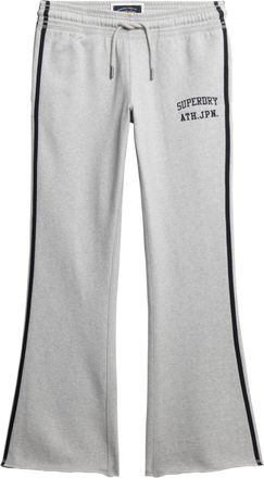 Superdry Damen Athletic Essentials Streifenhose mit Schlag Gletschergrau Meliert 40