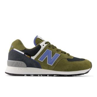 New Balance Unisex 574 in Braun/Blau, Wildleder/Mesh, Gr&ouml;&szlig;e 37.5